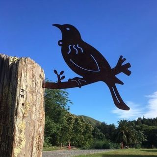 Metal Native Birds cut from thick corten steel made in New Zealand