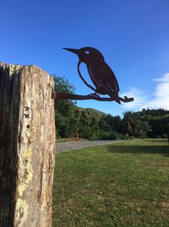 Metal Native Birds cut from thick corten steel made in New Zealand